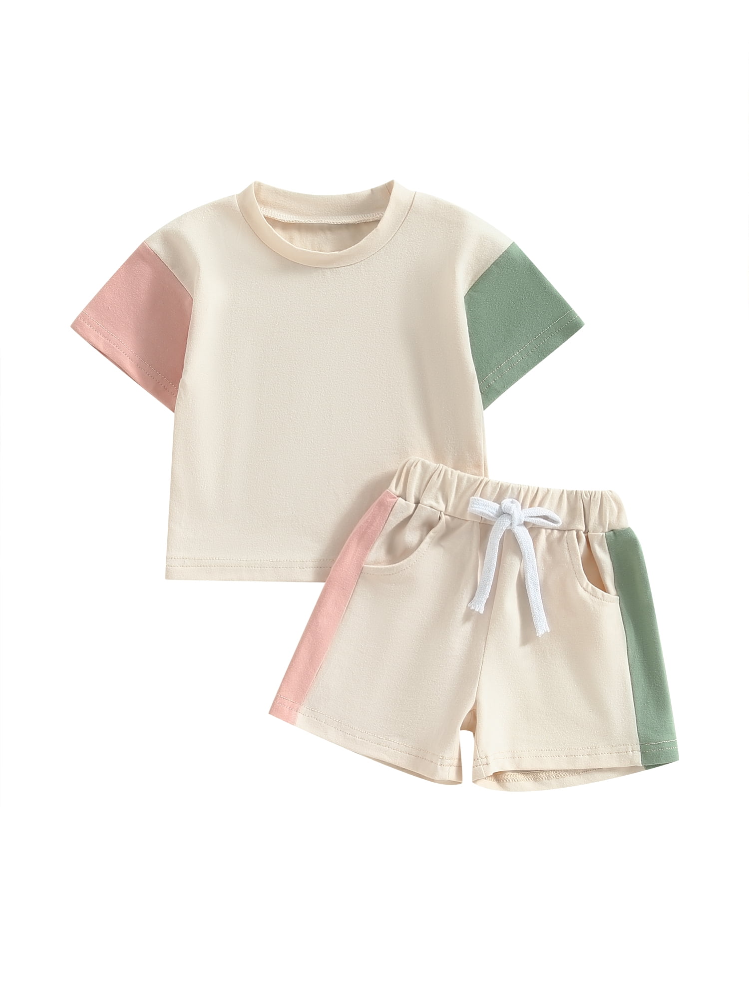 Tregren Baby Boy Summer Clothes Contrast Color Short Sleeve Crew Neck T ...