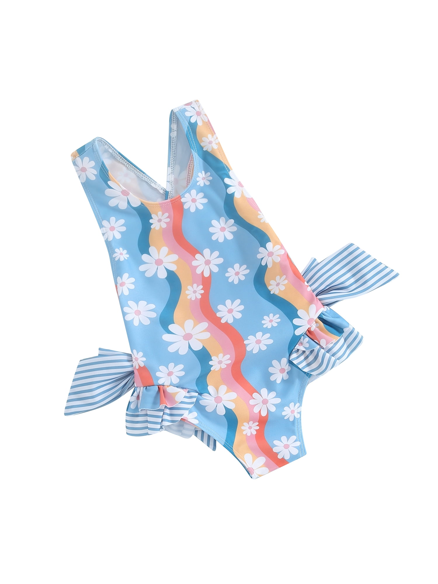 Tregren Baby Girl Fish Shape Design Swimwear Summer Floral Sleeveless ...