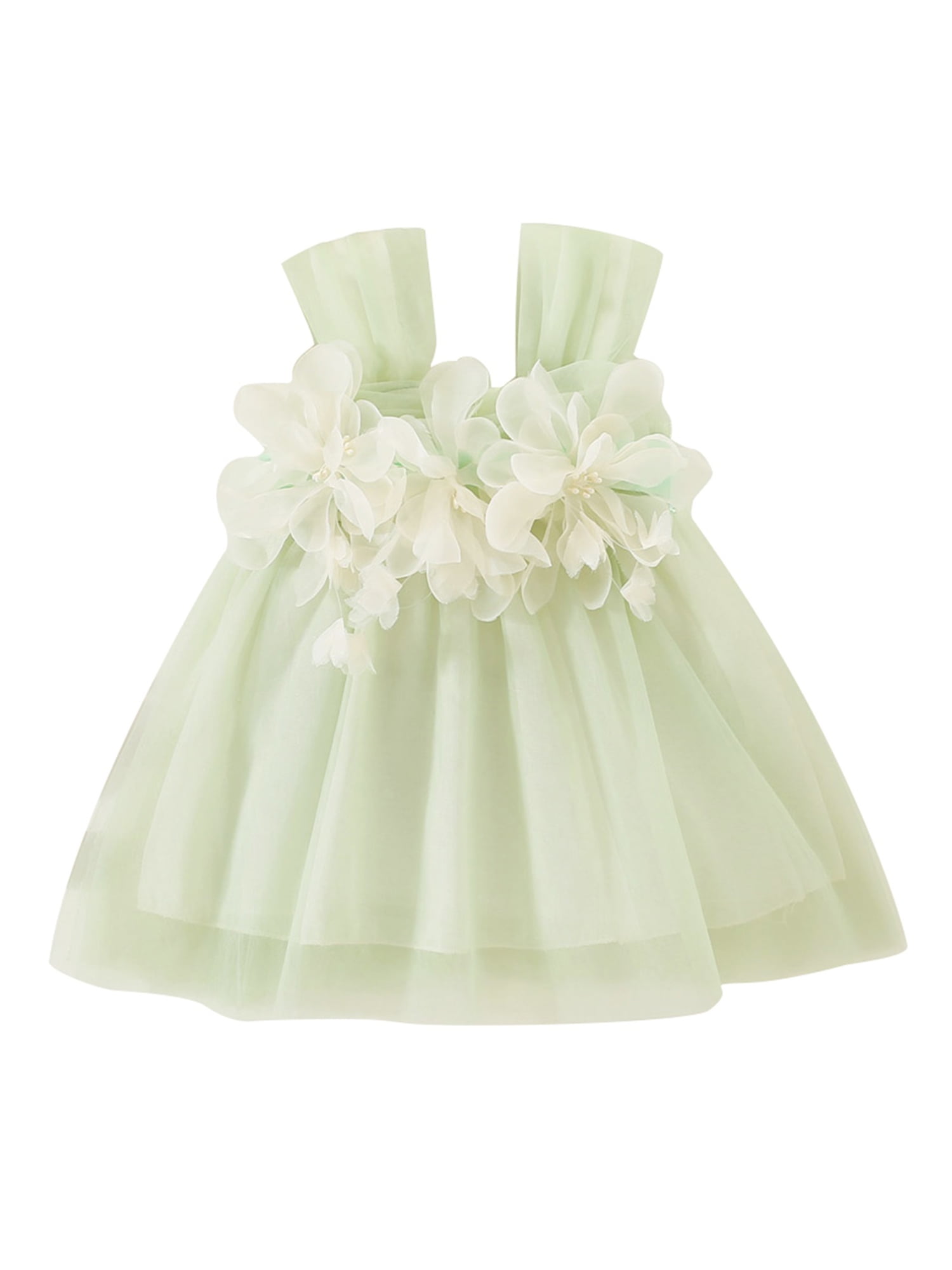 Tregren Baby Girl Floral Tutu Dress Straps Sling A-Line Tulle One Piece ...