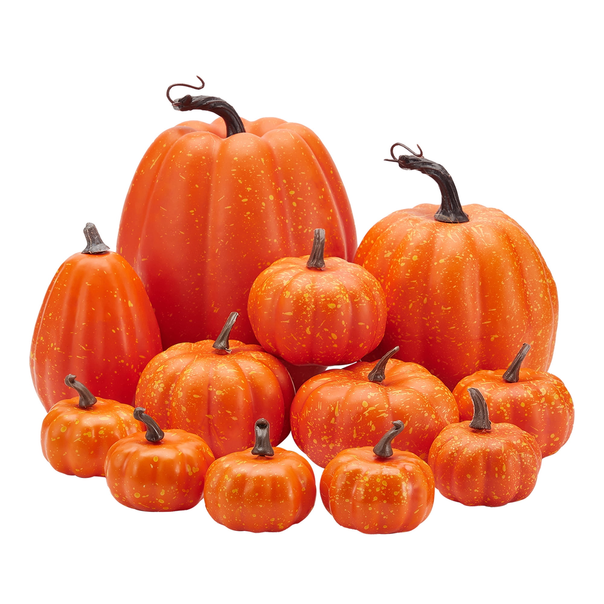 Tregren Halloween Decorations Foam Artificial Pumpkins Bulk Fall ...