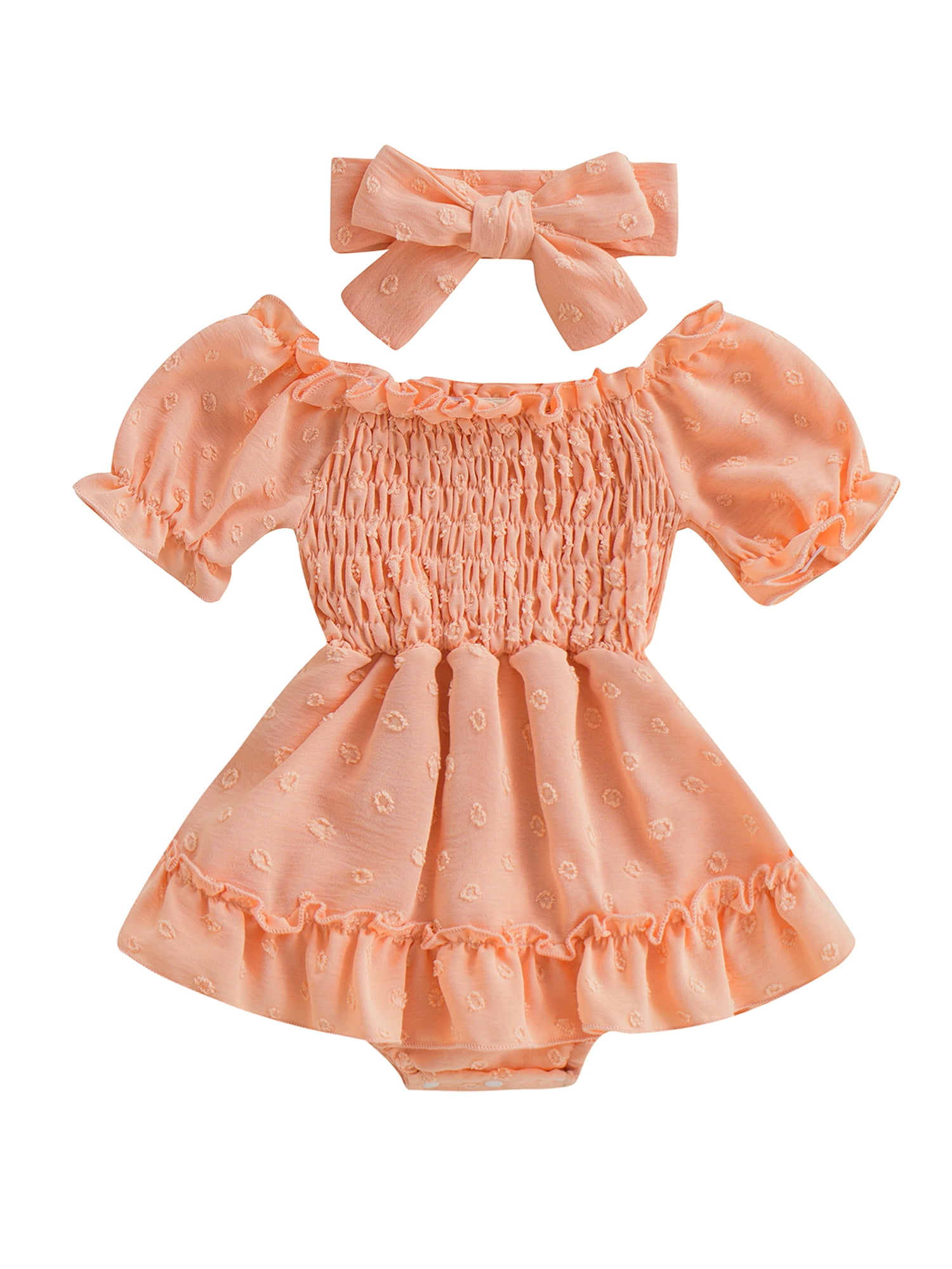 Tregren Infant Baby Girl Romper Dress Pleated Chiffon Summer Clothes ...