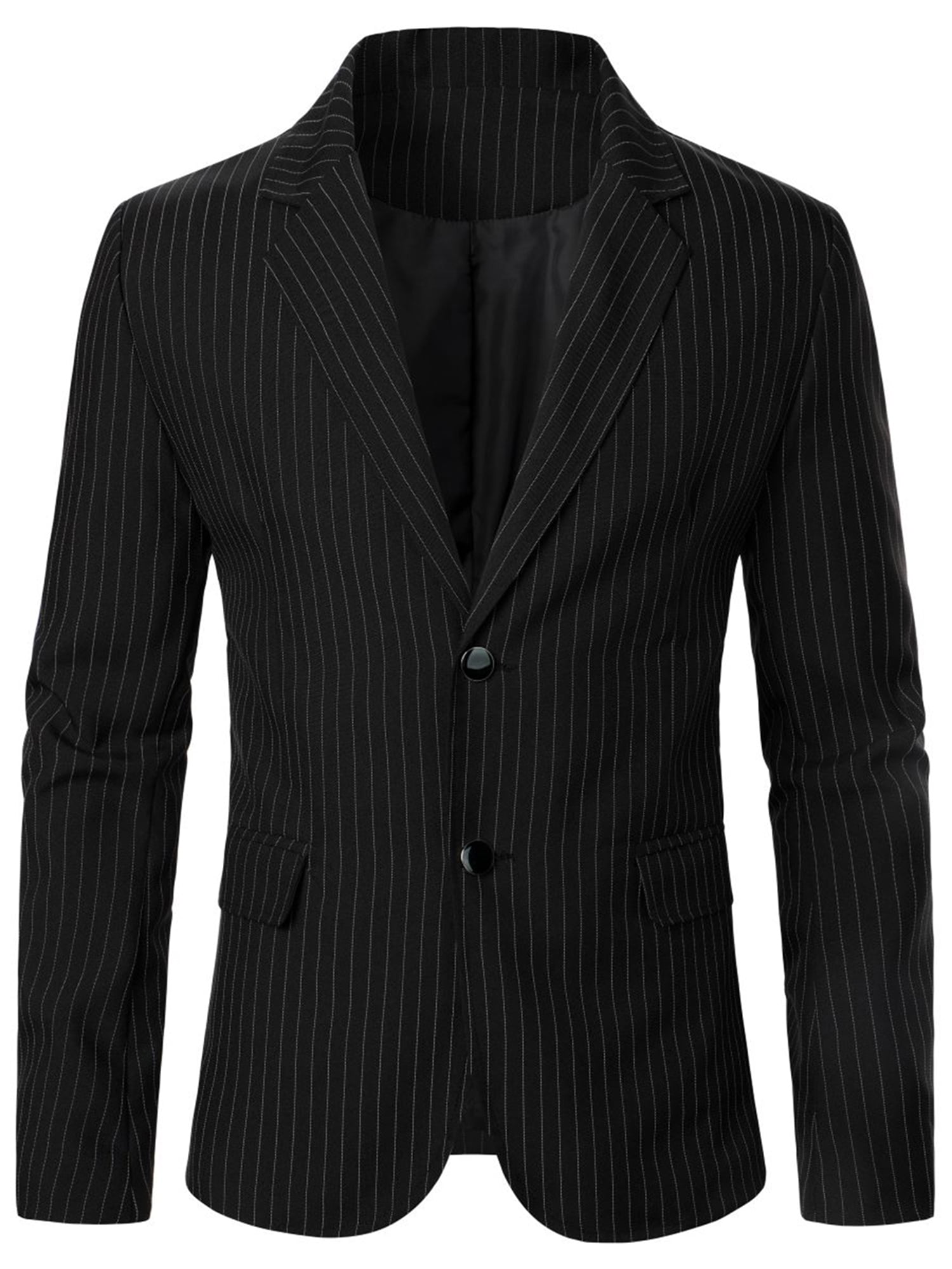 Tregren Men Casual Blazer Solid Color Notch Lapel Suit Jacket Blazer ...