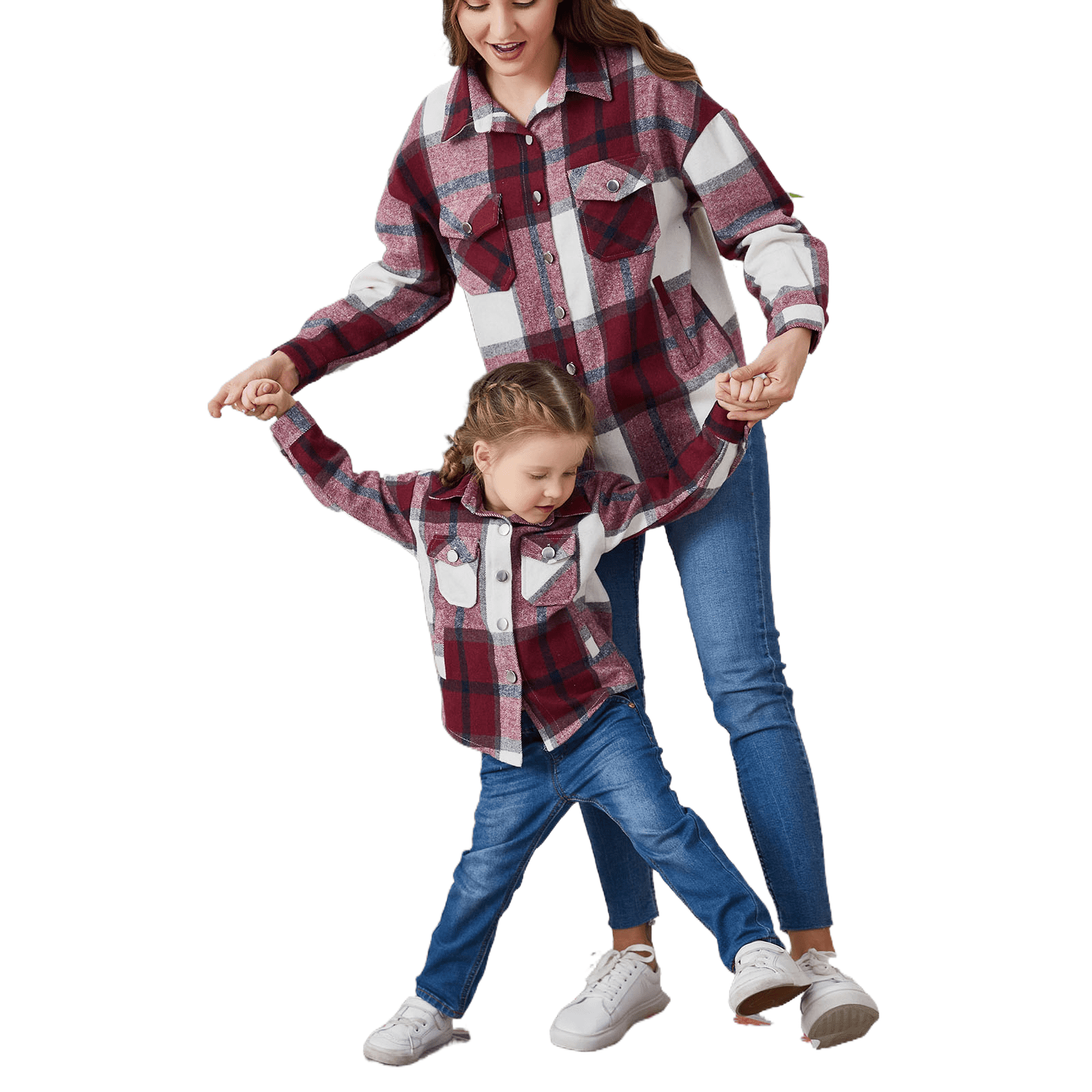 Tregren Mommy and Me Matching Outfits Women's Girl's Casual Button Down ...