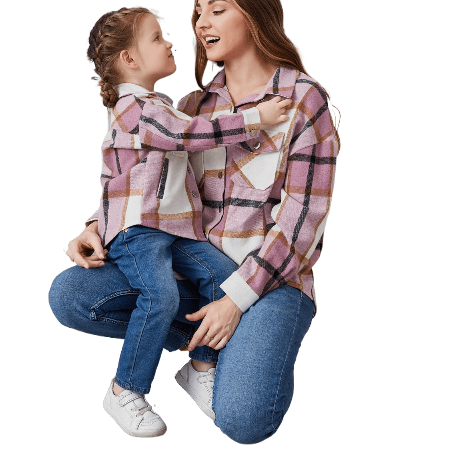 Tregren Mommy and Me Matching Outfits Women's Girl's Casual Button Down ...