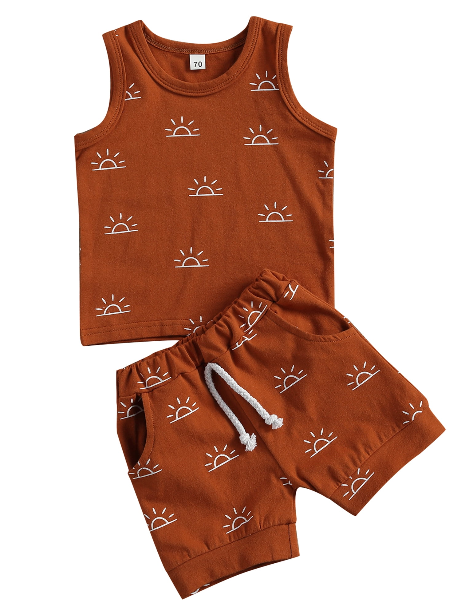 Tregren Newborn Baby Boy Summer Outfit Unisex Infant Print Clothes Set ...