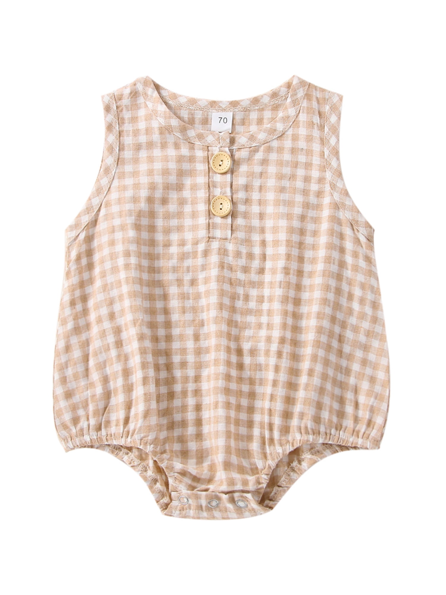 Tregren Newborn Baby Girl Bodysuit Sleeveless Halter Frill Romper One-piece Jumpsuit with ...