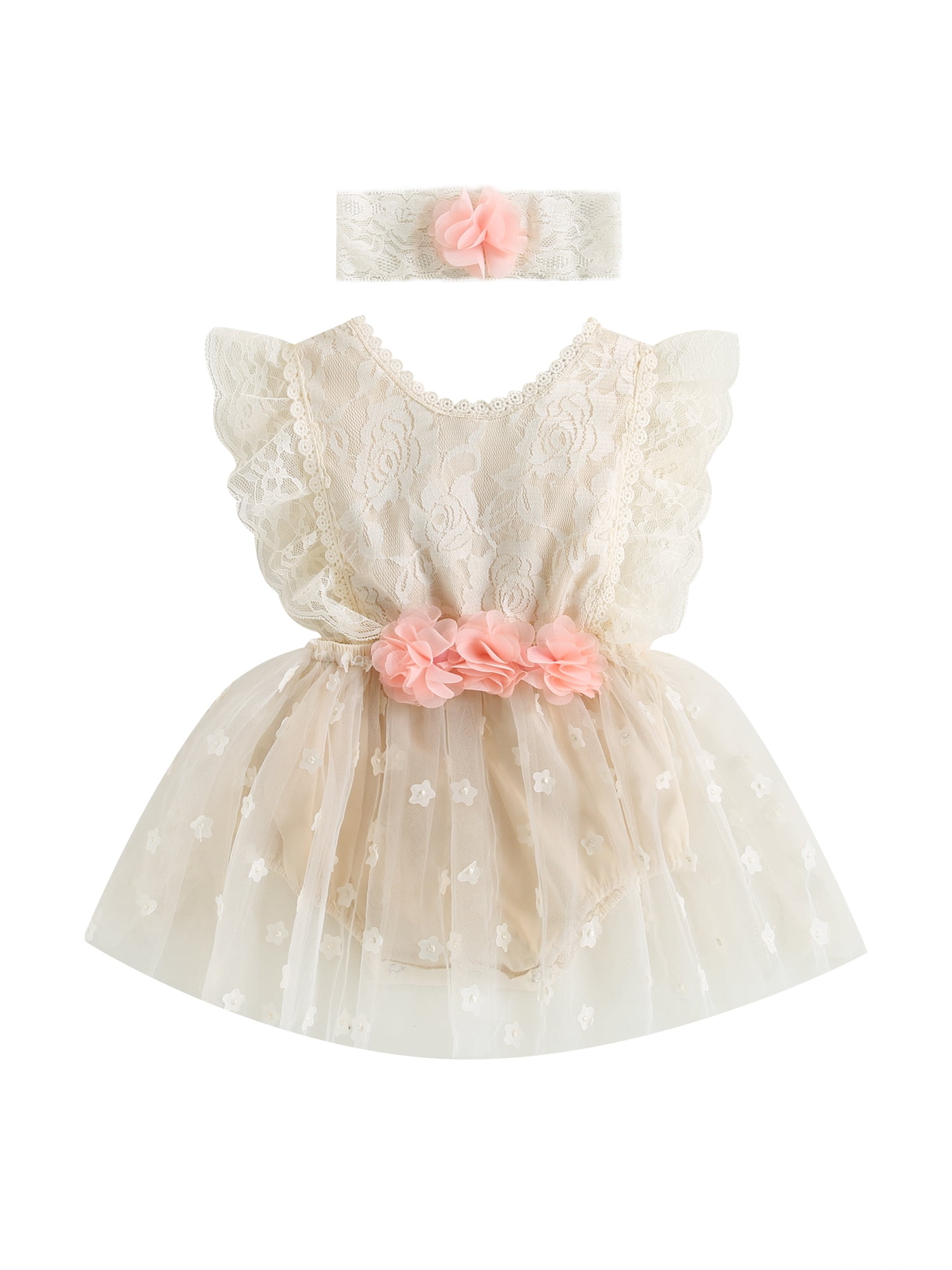 Tregren Newborn Baby Girl Boho Lace Romper Floral Embroidered Ruffle ...