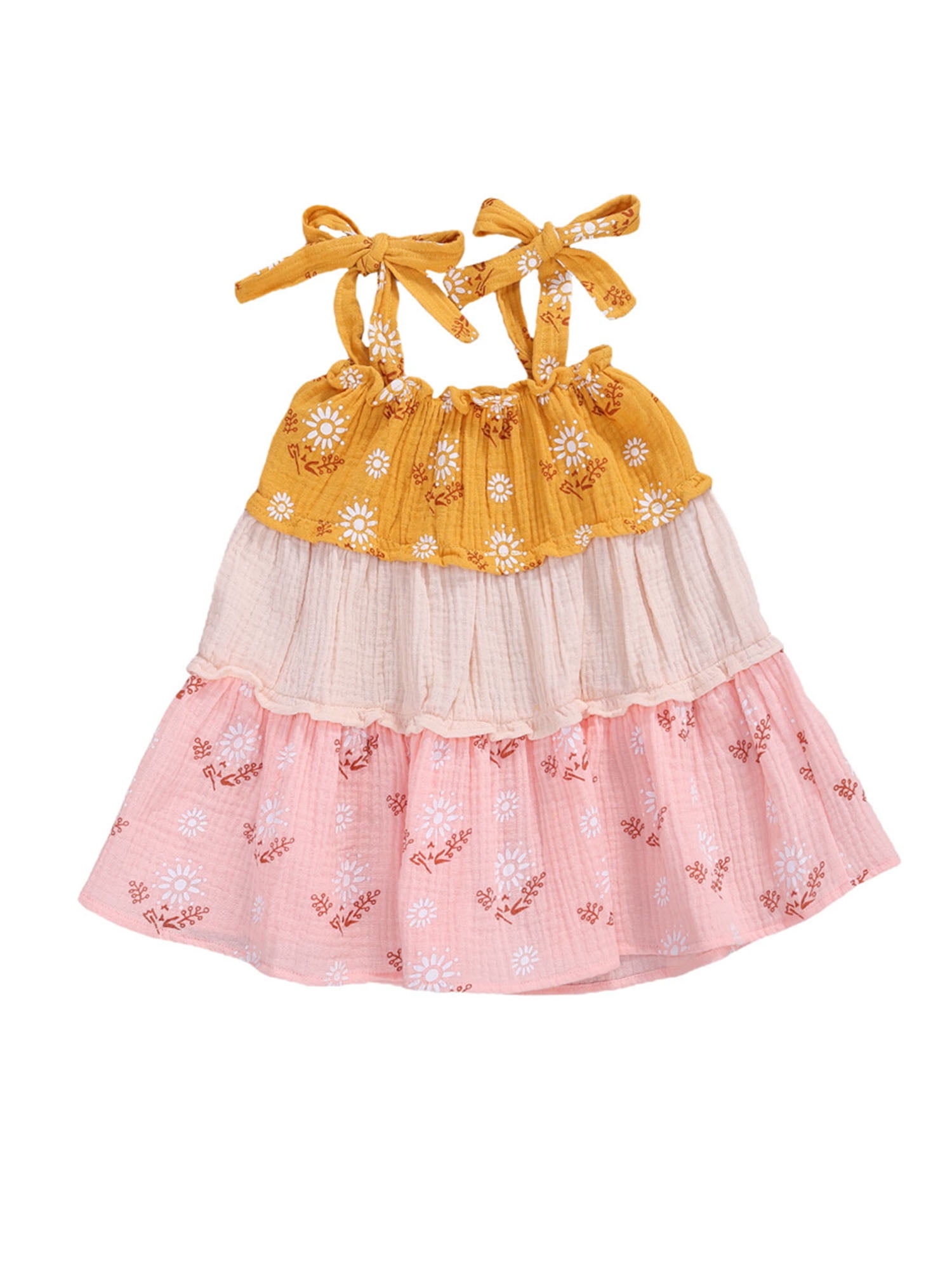 Tregren Toddler Baby Girl Ruffled Tutu Dress Sleeveless Party Ball Gown ...
