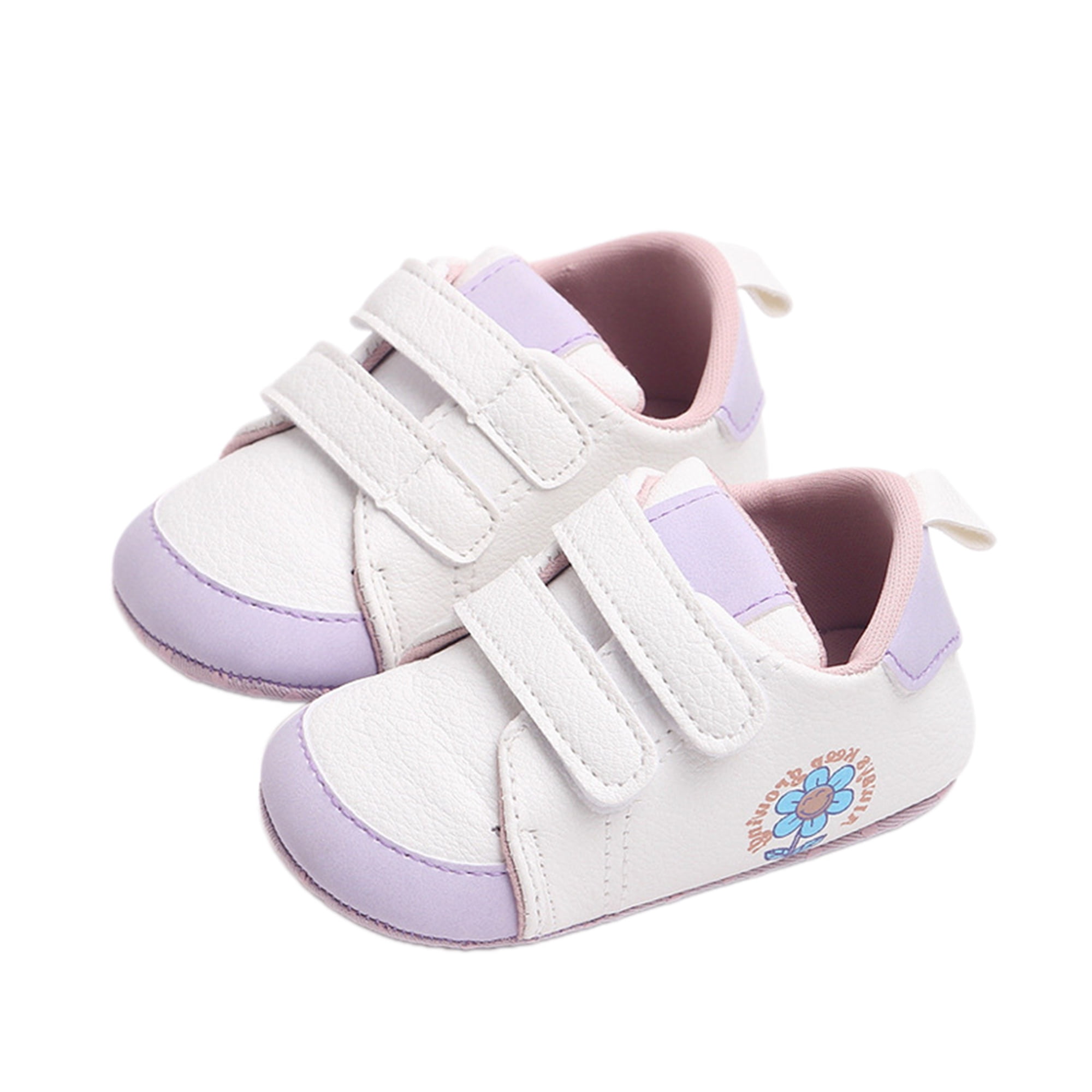 Tregren Toddler Girl PU Sneakers Soft Sole Casual Cute Baby Flats ...