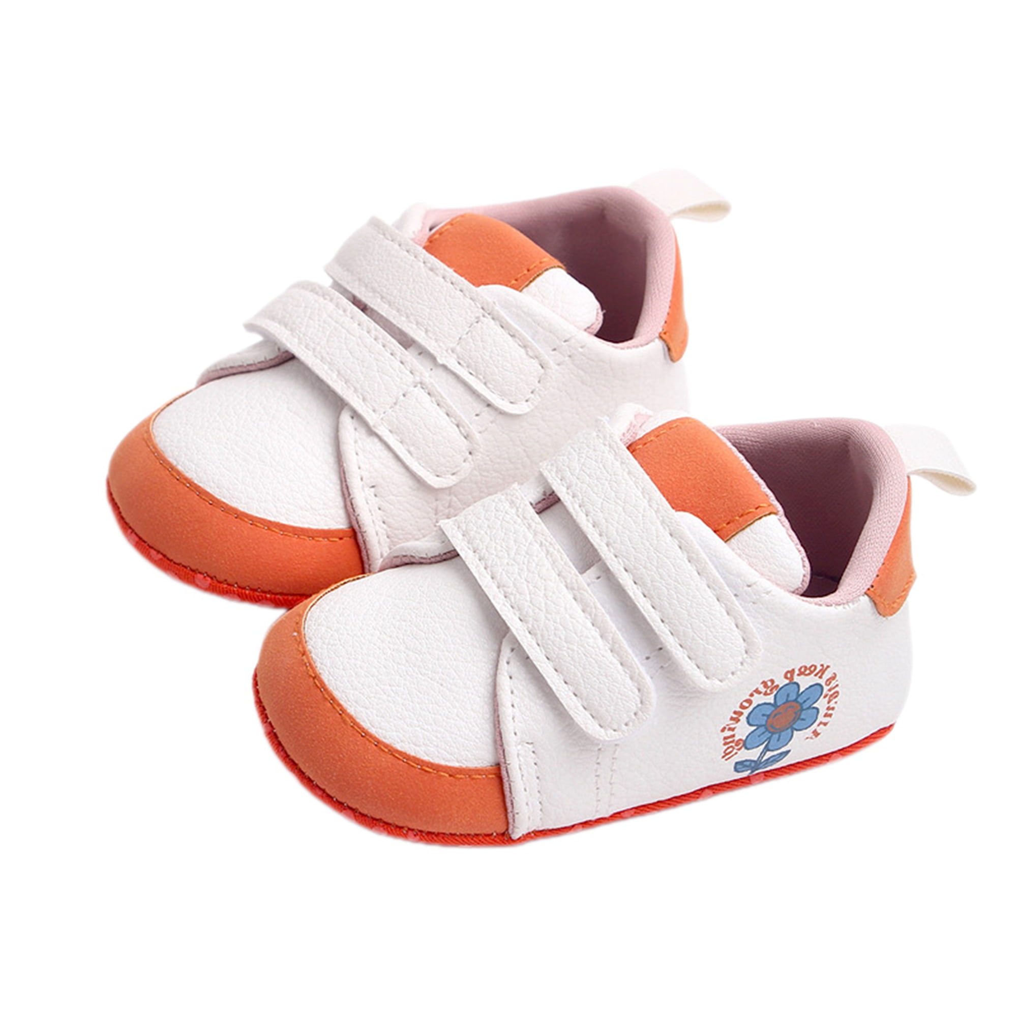 Tregren Toddler Girl PU Sneakers Soft Sole Casual Cute Baby Flats ...