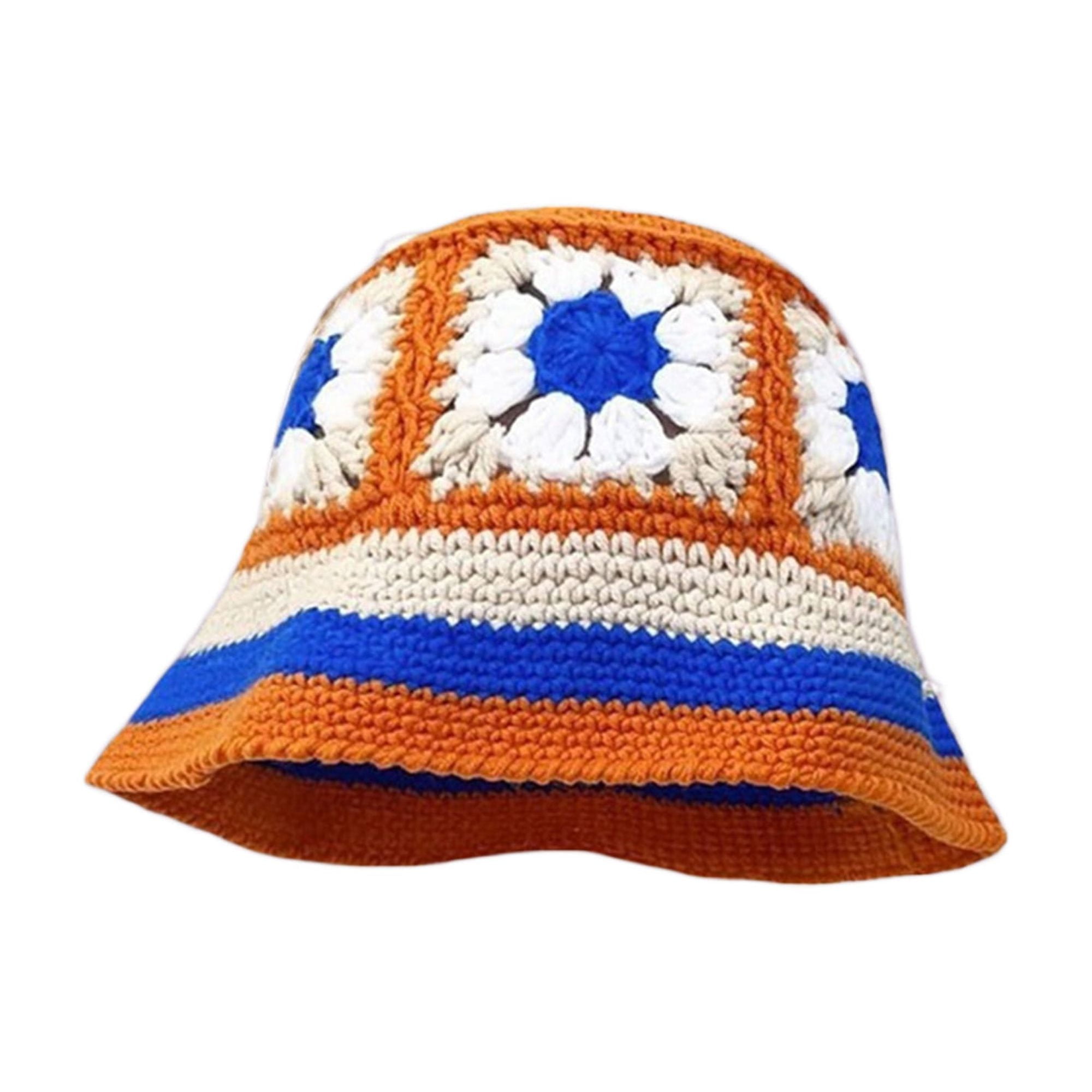 Tregren Women Crochet Bucket Hats Vintage Floral Fisherman Hats Knit ...