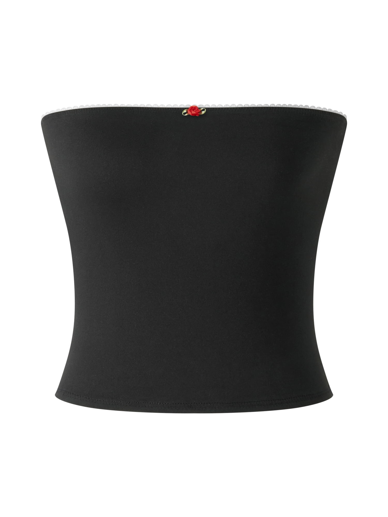 Tregren Women Lace Trim Tube Top Strapless Off Shoulder Bandeau Tank ...