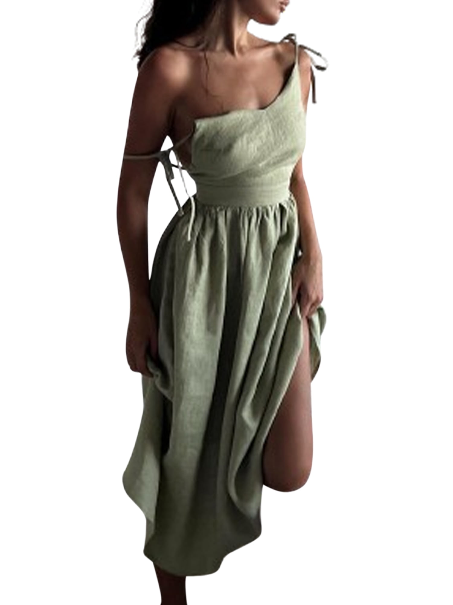 Tregren Women's Summer Flowy Dress Casual Sleeveless Backless Long ...