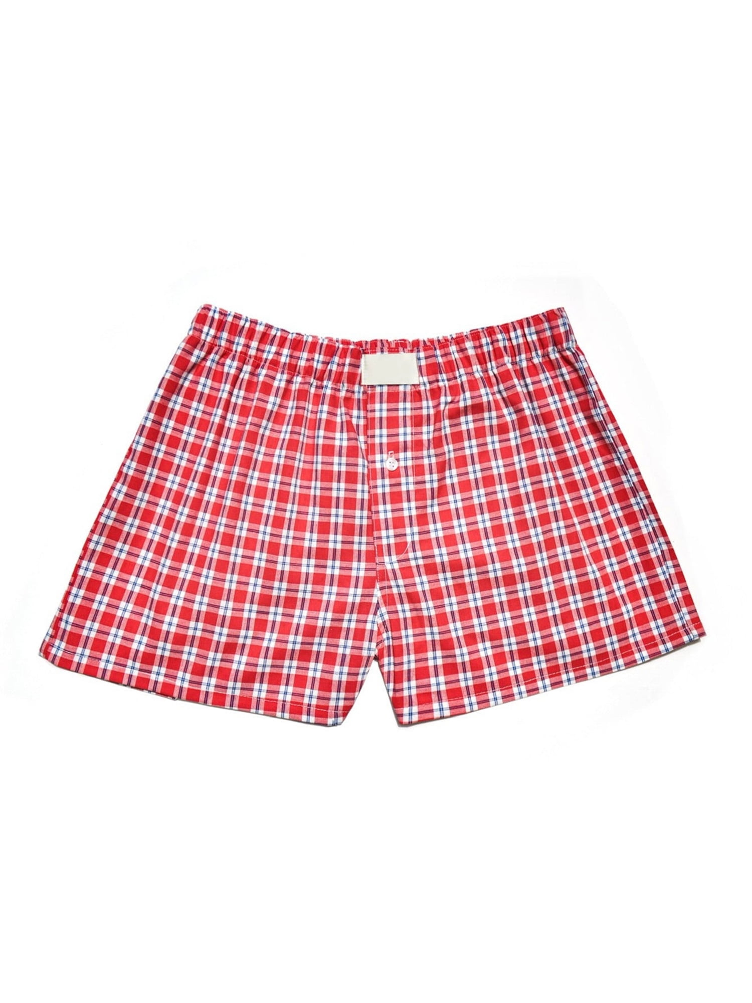 Tregren Women's Summer Plaid Pajama Shorts Elastic Band Wide Leg Loose ...