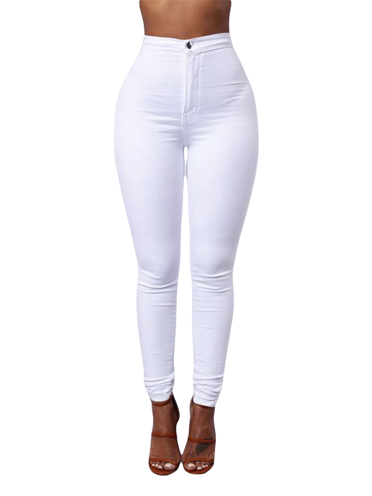 Tregren Womens Elastic High Waist Jeans Pencil Casual Tights Denim Pants