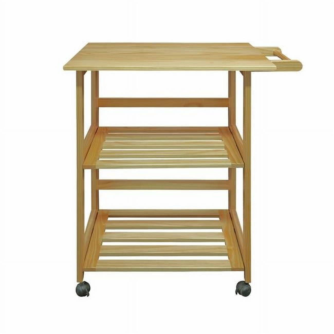 Trek Collapsible Wooden Serving Bar, Folding Kitchen Cart with Wheels ...