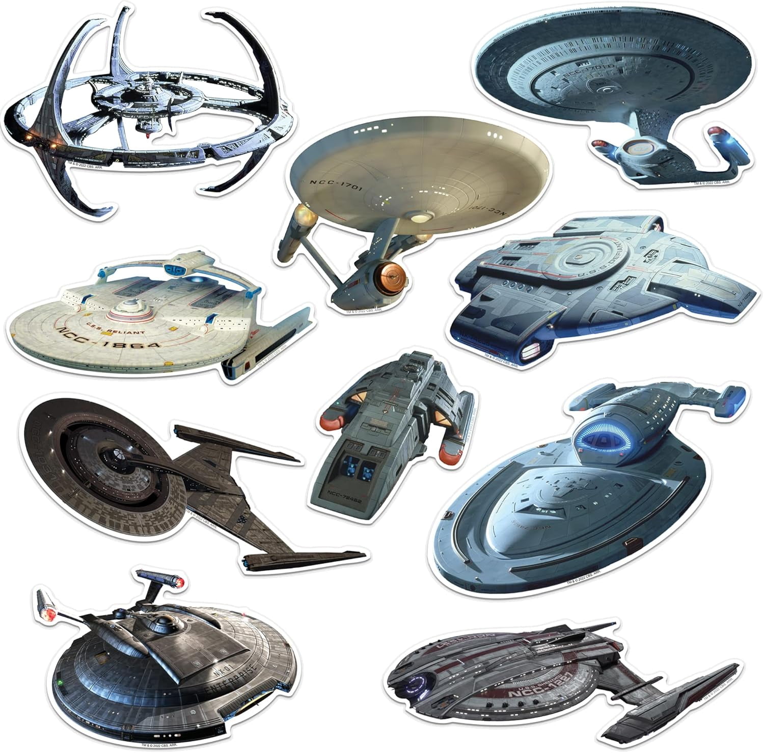 Trek Ships Large Sticker Pack Die Cut Vinyl Large Deluxe Stickers ...