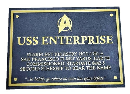 Trek USS Enterprise Dedication plaque replica MDF 16x12 - Walmart.com
