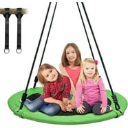 Costway 40'' Round Outdoor Net Circle Platform Swing Set with ...