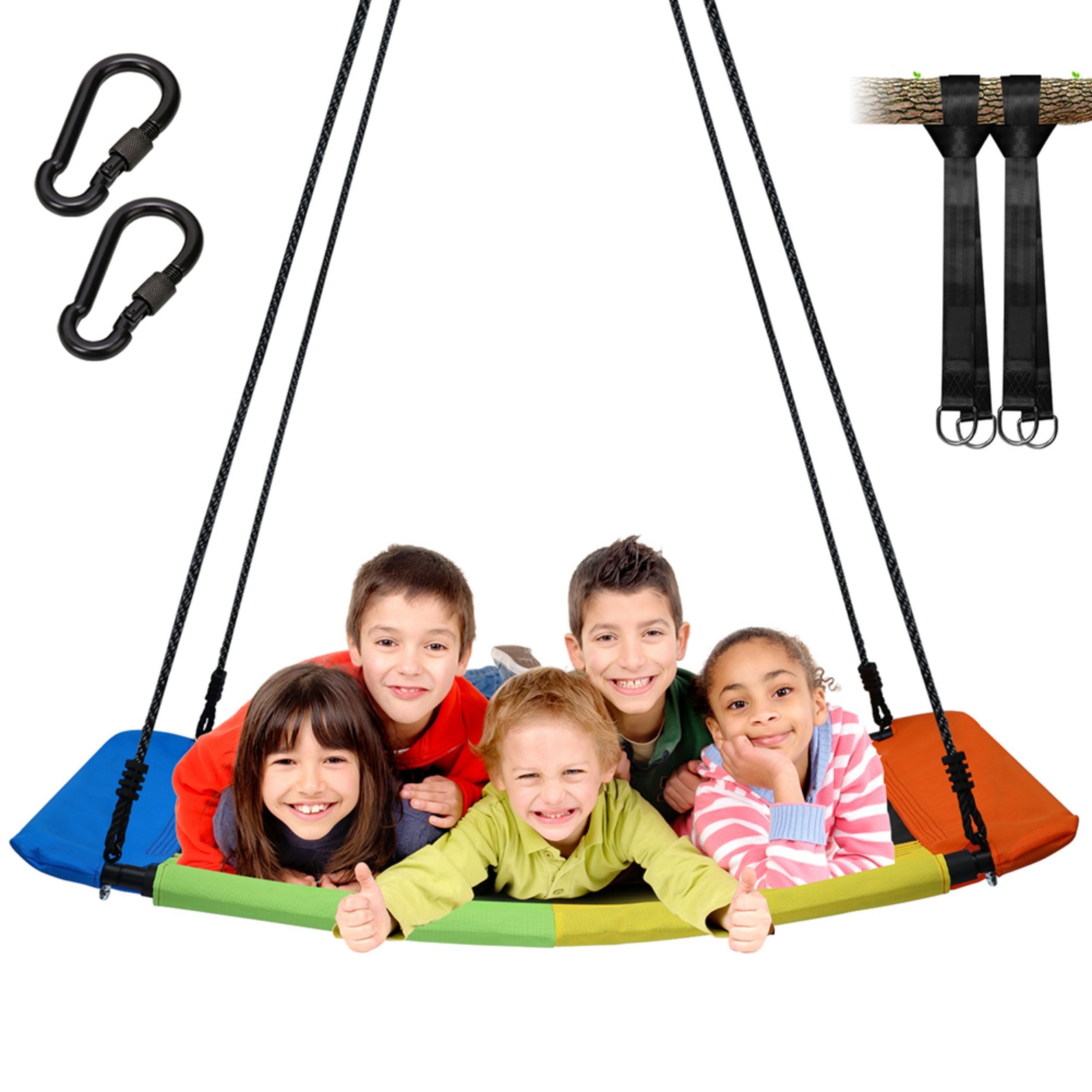 Klokick 700lb Giant 60" Platform Tree Swing with 2 Hanging Straps for ...