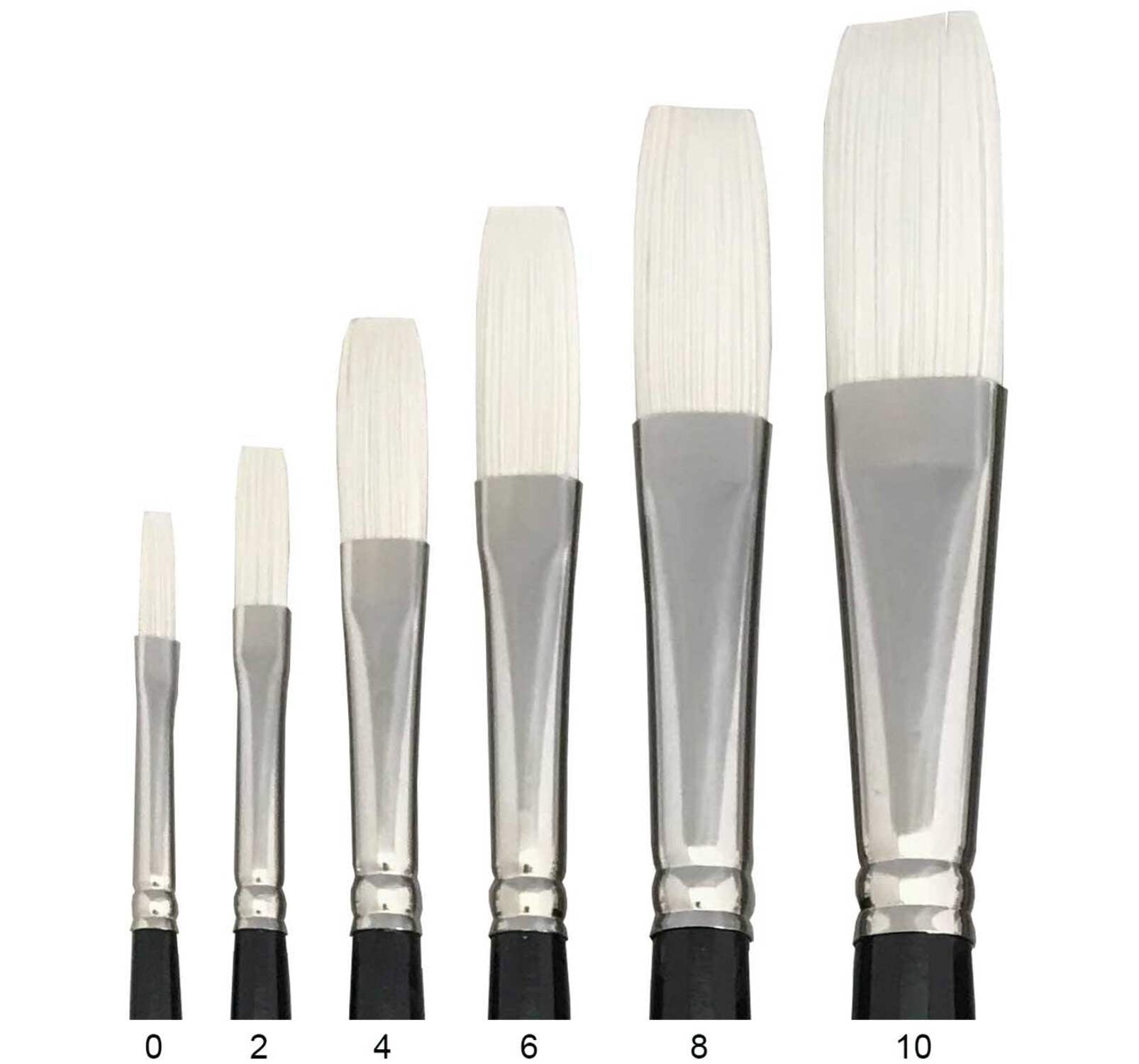 Trekell Opal Synthetic Hog Bristle Artist Brushes - Long Handle for Oil ...