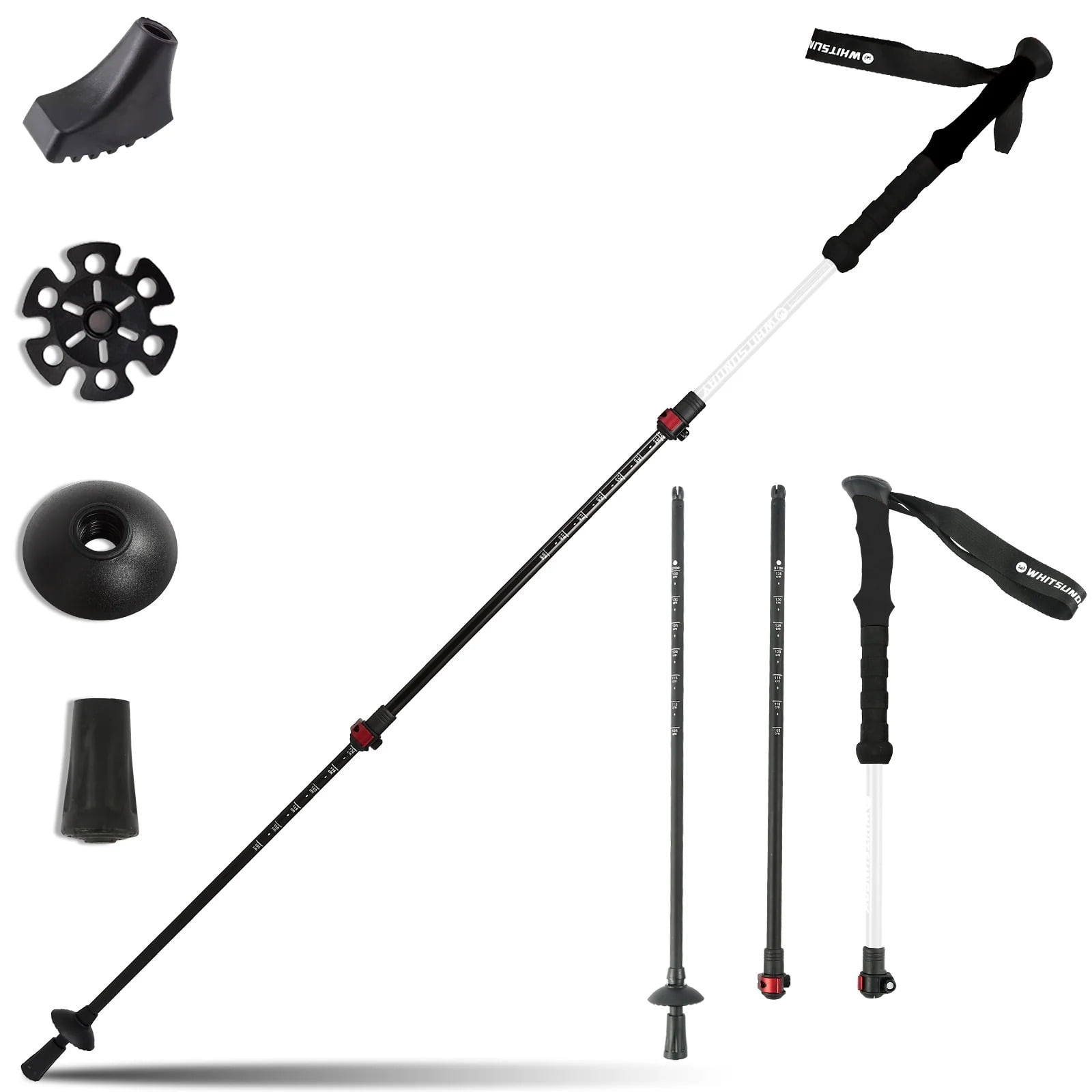 Trekking Hiking Poles Collapsible Aluminum Lightweight with Quick Lock ...