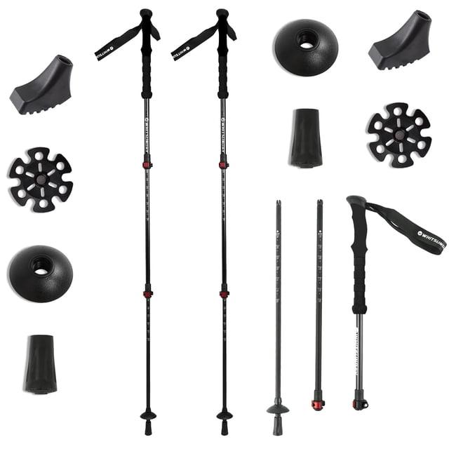 Trekking Hiking Poles Collapsible Aluminum Lightweight with Quick Lock ...