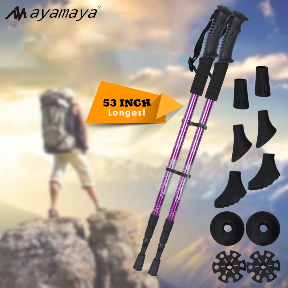 Trekking Poles,AYAMAYA Adjustable & Lightweight Aluminum Alloy Walking ...
