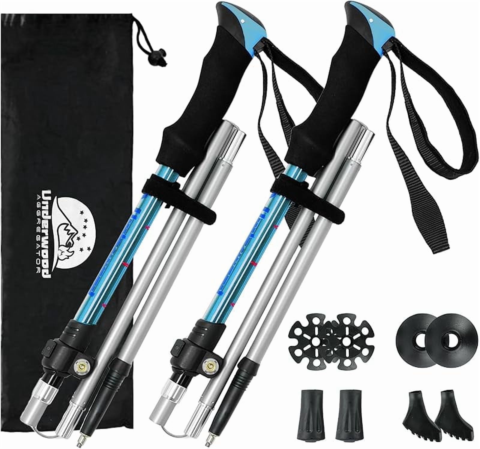 Trekking Poles Collapsible Hiking Poles - 2 Pack Aluminum Hiking Sticks ...