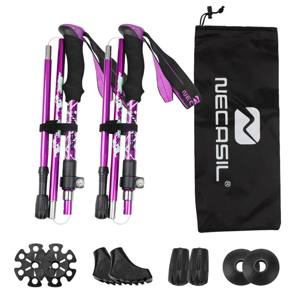 Trekking poles foldable adjustable - Nordic walking poles 110-125cm ...