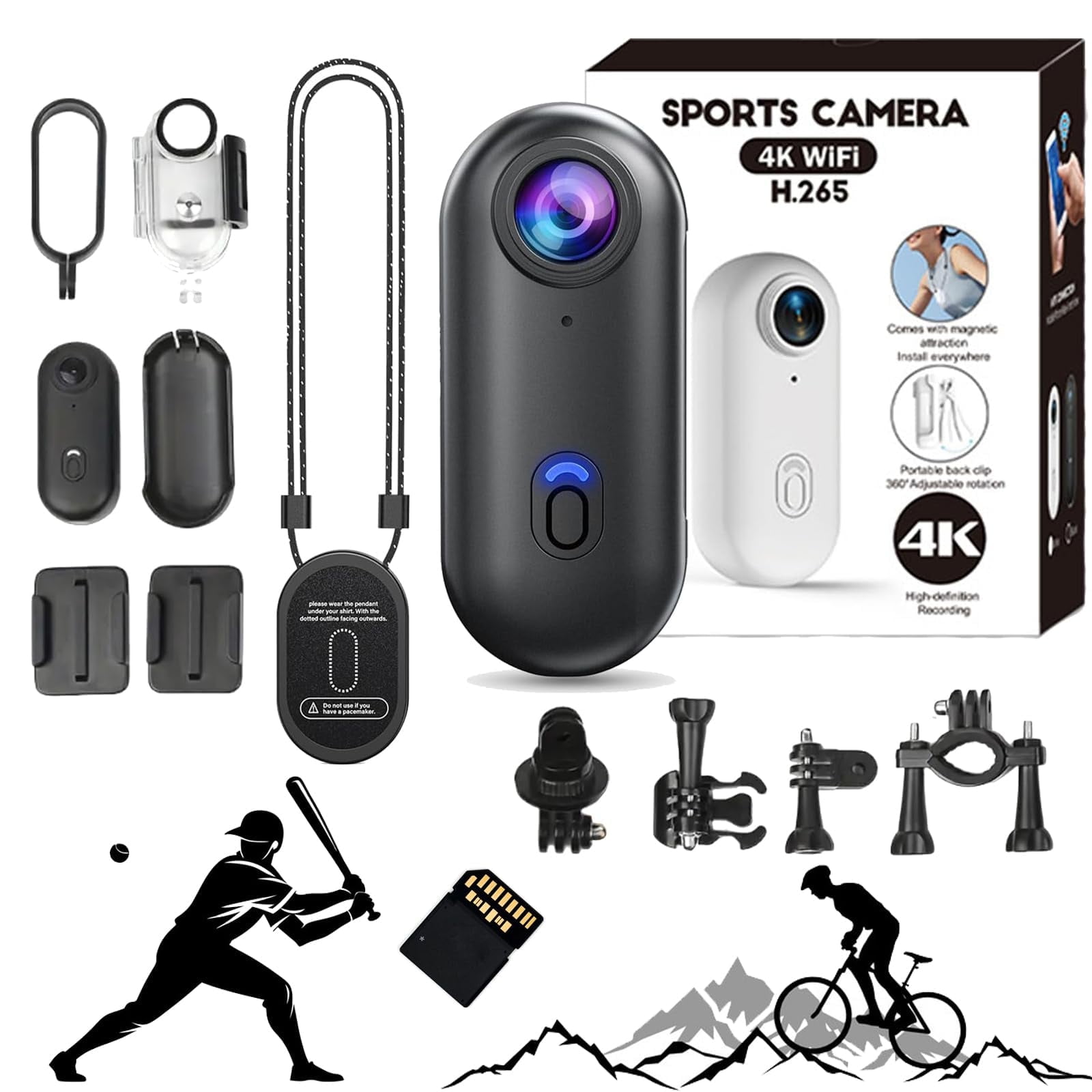 Treklon POV Camera, POV Camera for Baseball, 4k Mini Thumb Action ...