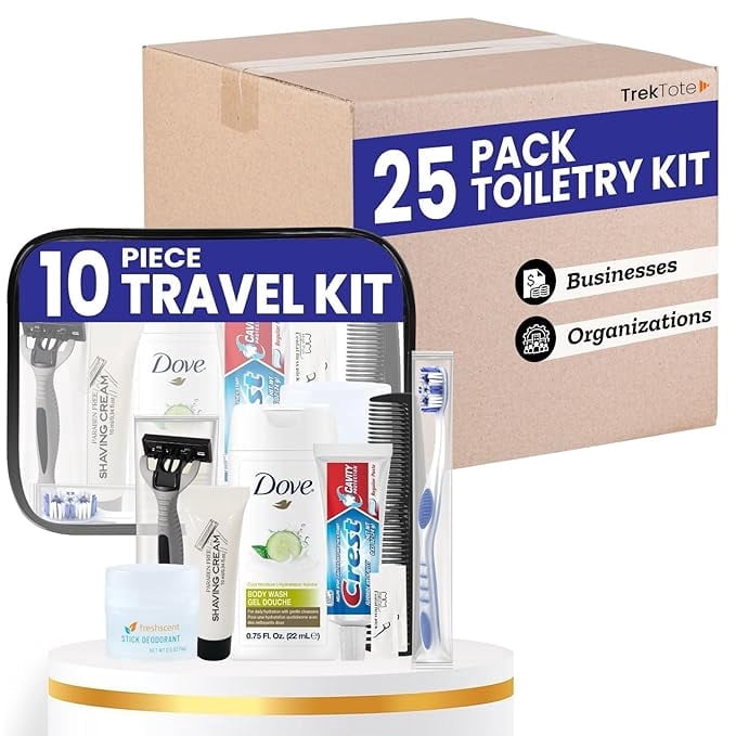 Trektote Bulk Hygiene Kit For Men And Women – (25 Pack) 10 Piece Set Of ...
