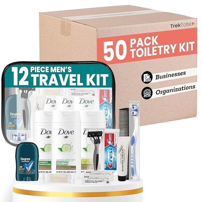 Trektote Travel Toiletry Kit For Men – 12 Piece Set Of Travel Size ...