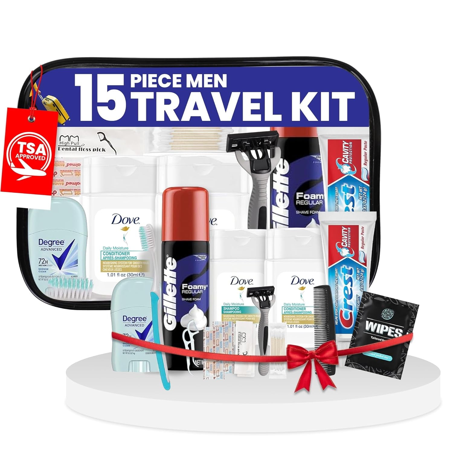 Trektote Travel Toiletry Kit For Men – 15 Piece Set of Travel Size ...