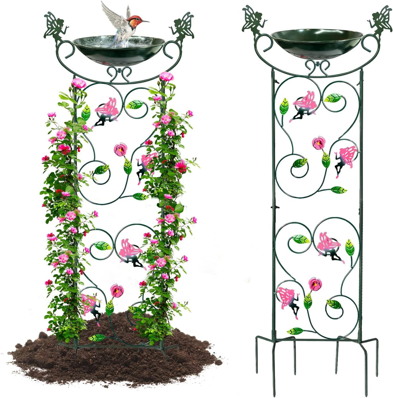 Trellis Bird Baths for Outdoors, 40 Inch Height Garden Plant Trellis ...