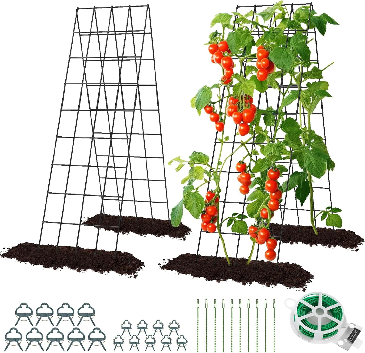 Trellis for Climbing Plants Outdoor, 16.5 x 60 Inch Metal Cucumber ...