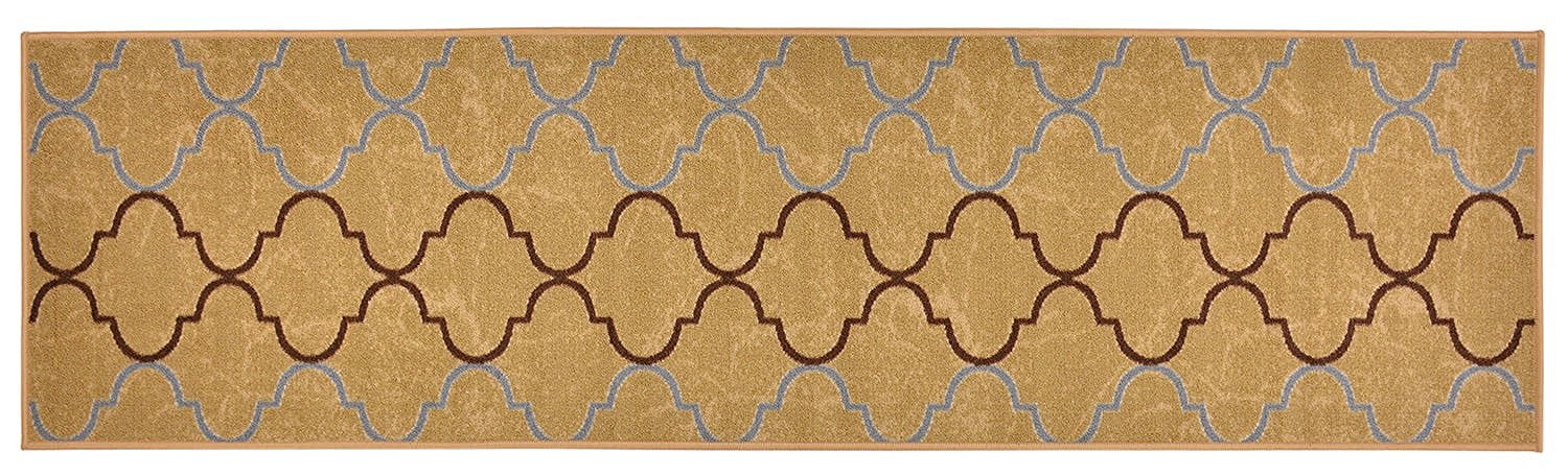 Trellis Design Printed Slip Resistant Rubber Back Latex Runner Rug and ...