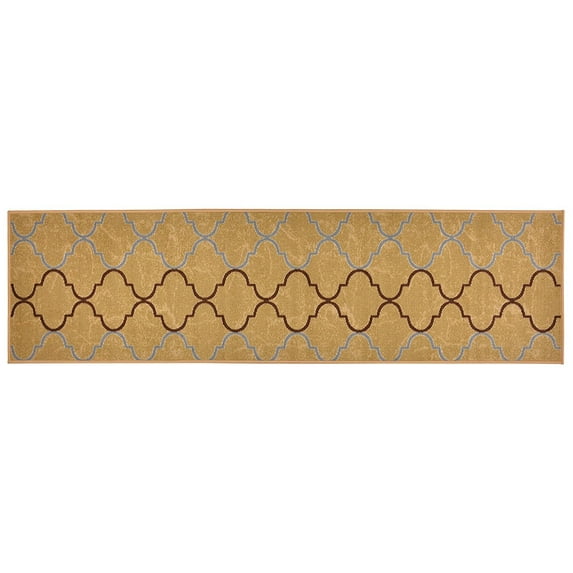 Trellis Design Printed Slip Resistant Rubber Back Latex Runner Rug and ...