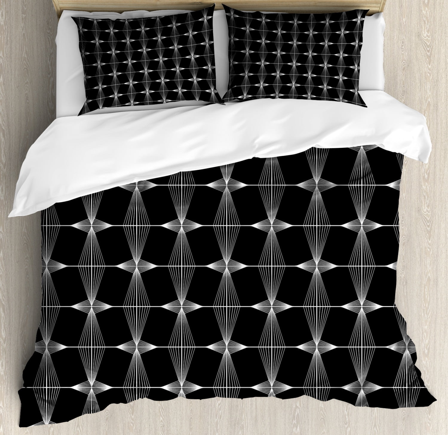 Trellis Duvet Cover Set Queen Size, Contemporary Illustration of ...