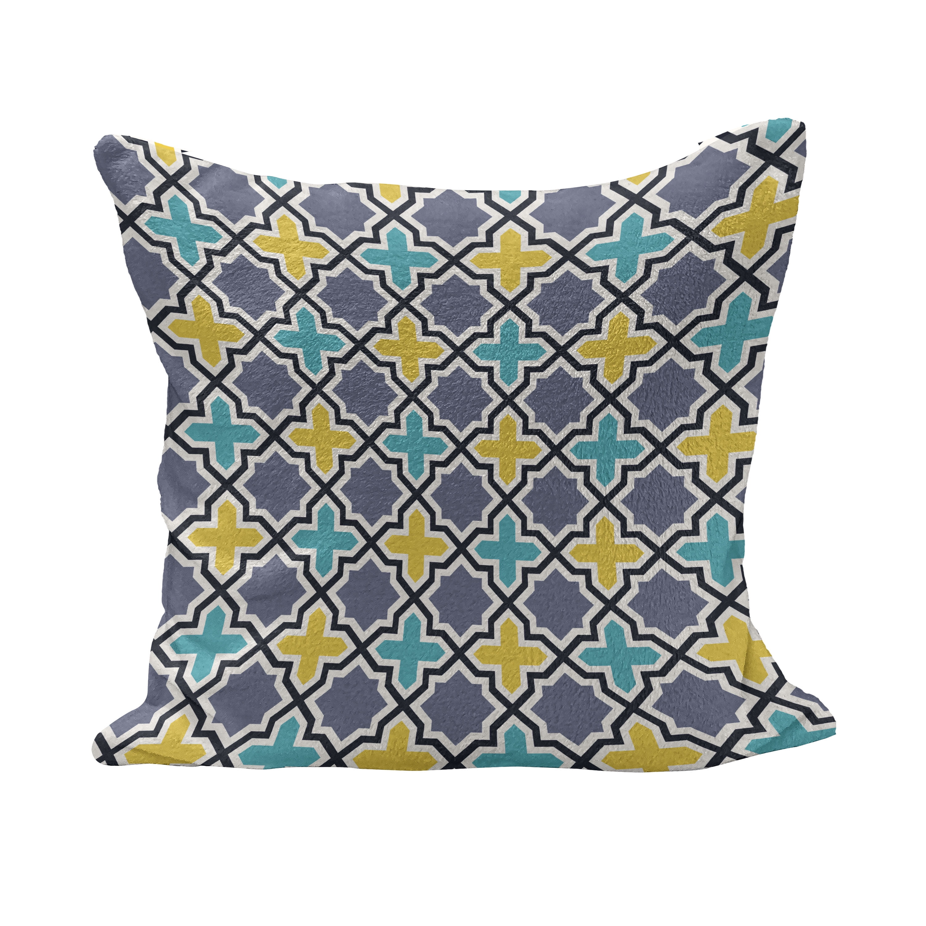Trellis Fluffy Throw Pillow Cushion Cover, Victorian Baroque Pattern in ...