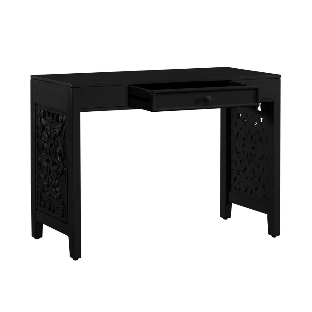 Trellis Lane 1-Drawer Wood Accent Writing Desk in Black - Walmart.com