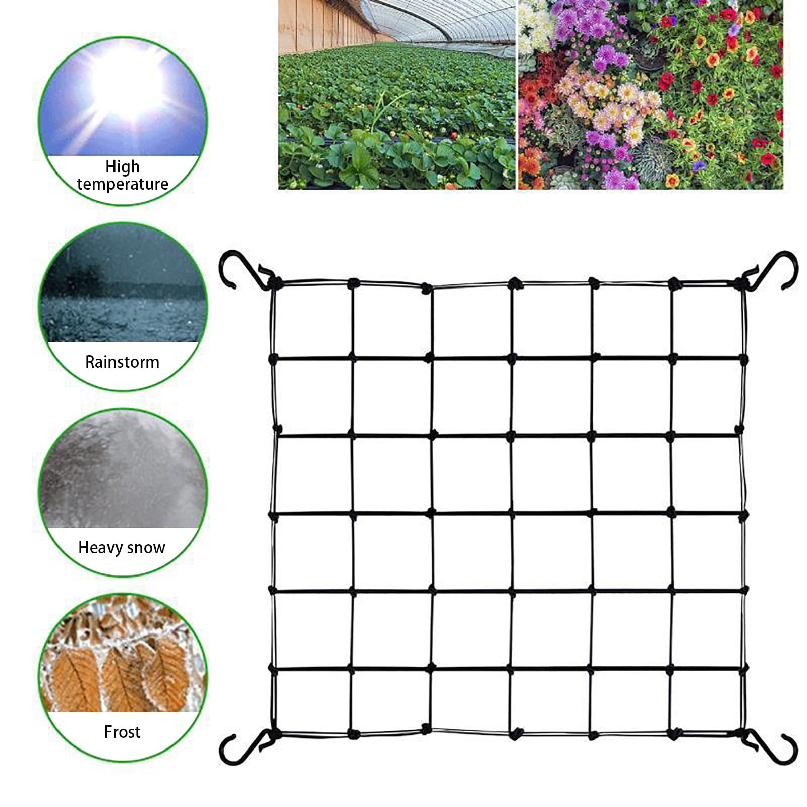 Trellis Net for Grow Tent, Stretchy Scrog Net Heavy Duty Trellis Netting with Hooks for Climbing ...