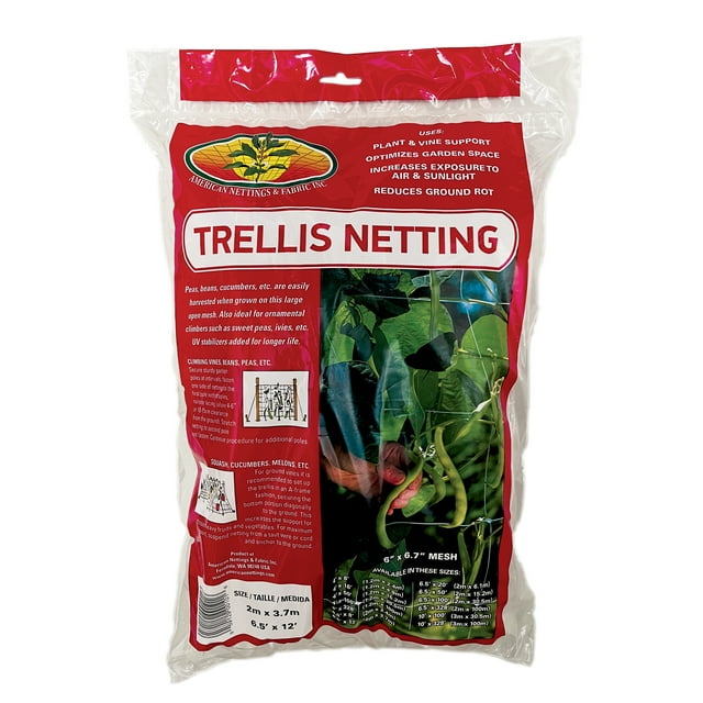 Trellis Netting 6.5ft x 12ft - 6" Clear Mesh - American Made, Food ...