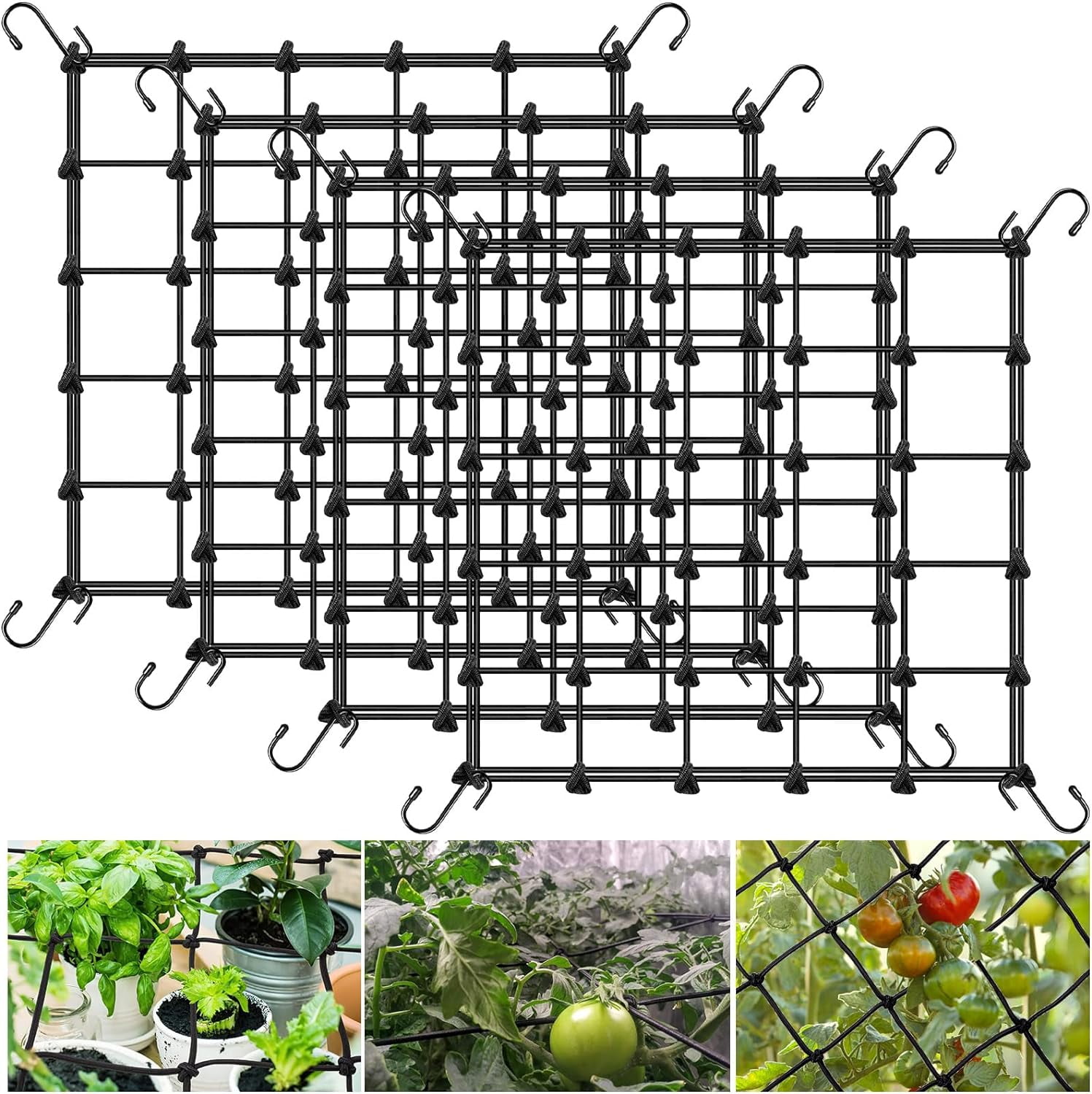 Trellis Netting For Grow Tent Elastic Grow Tent Net Heavy Duty Plant Support Net With Hooks