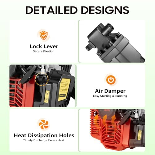 Trench Digger, 52CC 2-Stroke Trencher Portable Tree Digger, Gasoline ...