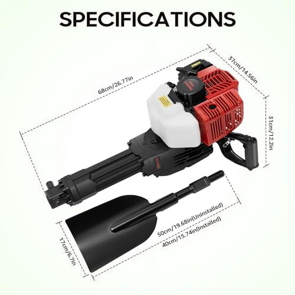 Trench Digger, 52CC 2-Stroke Trencher Portable Tree Digger, Gasoline ...