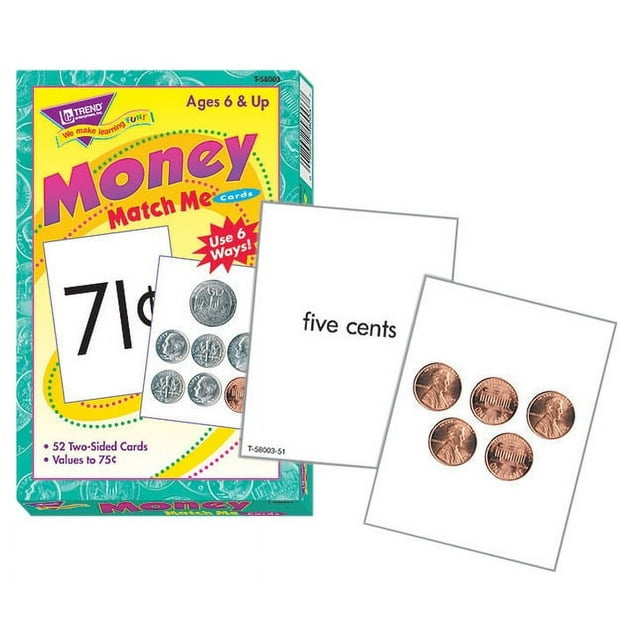 Trend Cards Set Money Match Me - Grades 1 to 3 - 3 x 3 7/8 inches - 52 ...