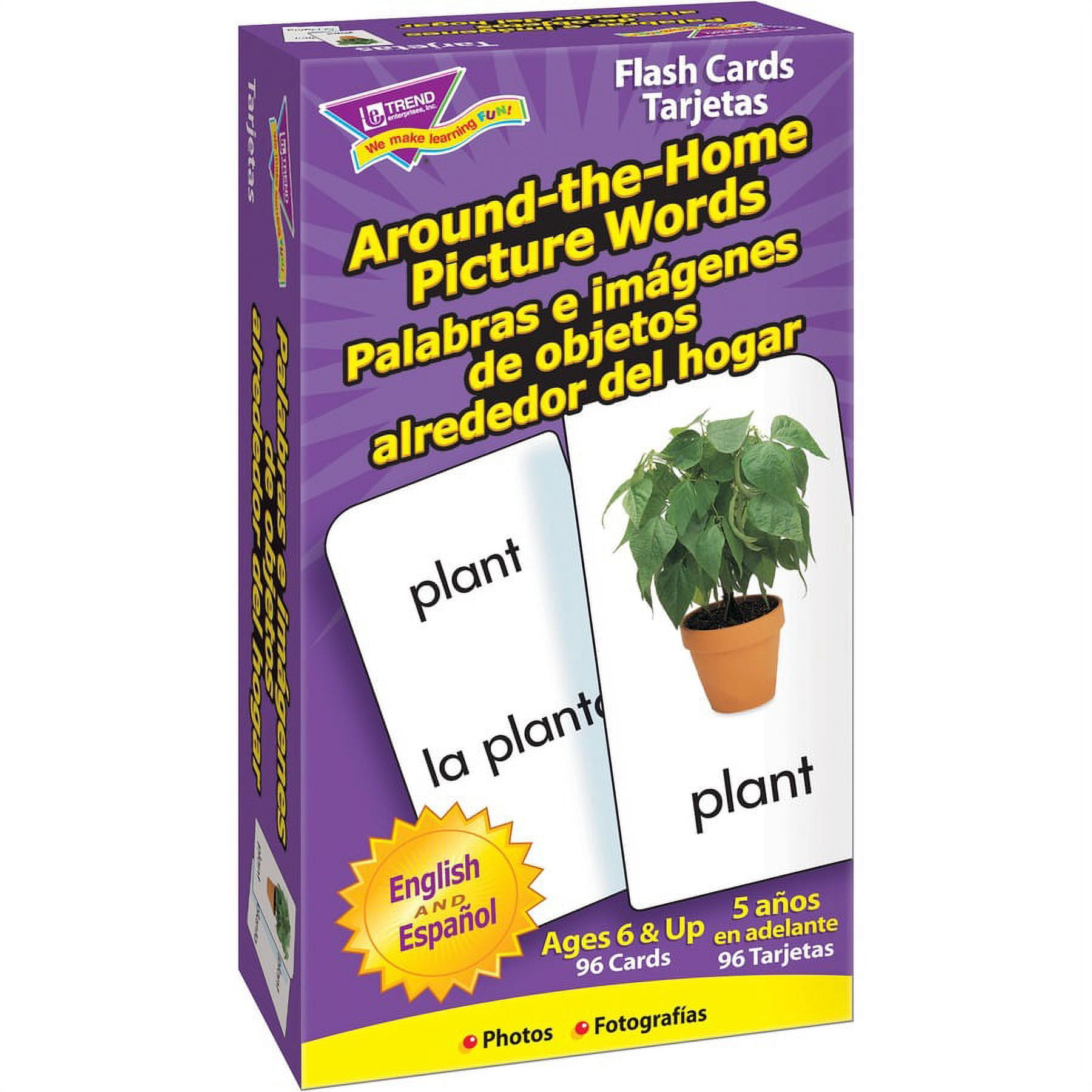 Trend English/Spanish Picture Words Flash Cards - Educational - 1 Each ...