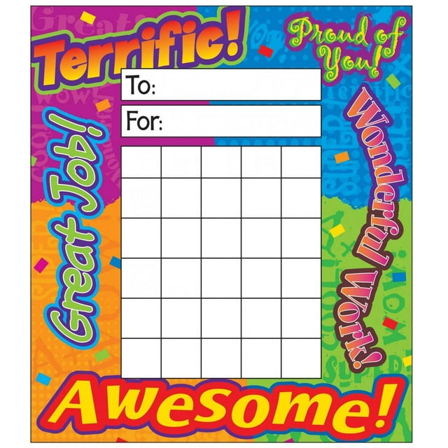 Trend Enterprises 36 Piece Incentive Pad Reward Words Chart Set ...