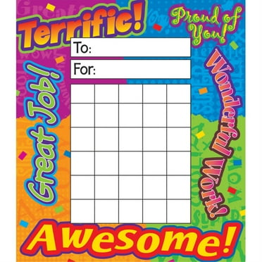 TREND Praise Words 'n Stars Incentive Chart, 17" x 22", Pack of 6 ...